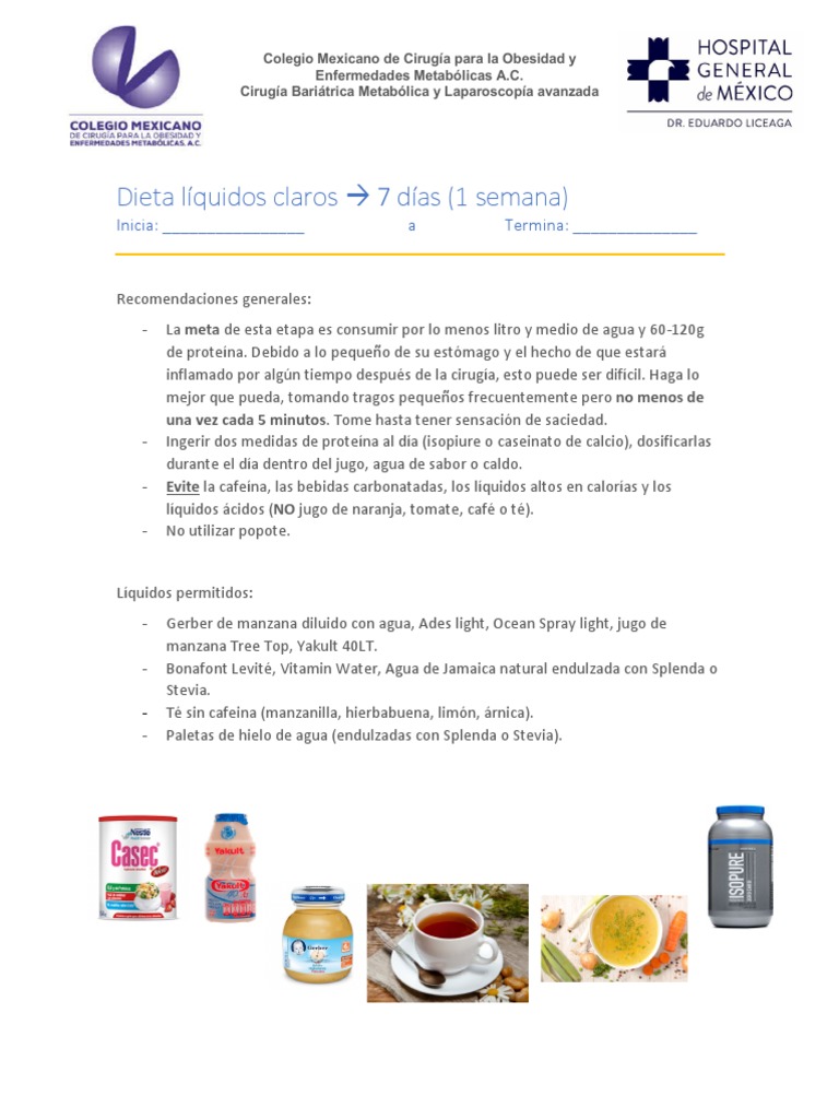 Dieta Líquidos Claros | PDF