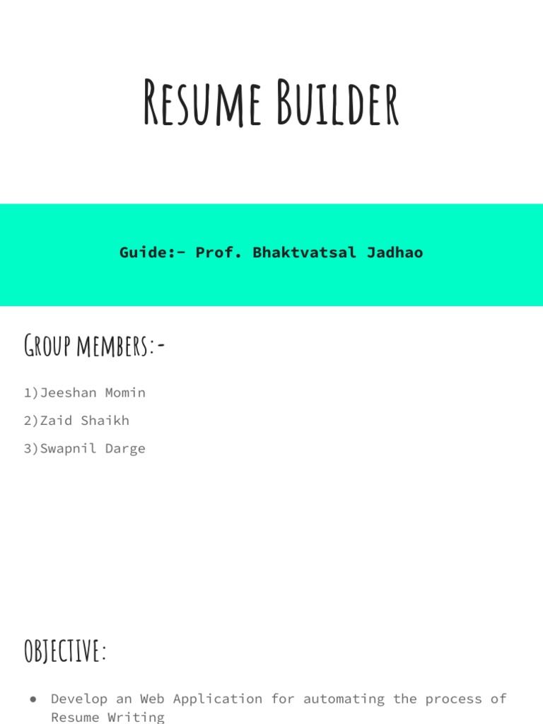 Resume Builder Pdf