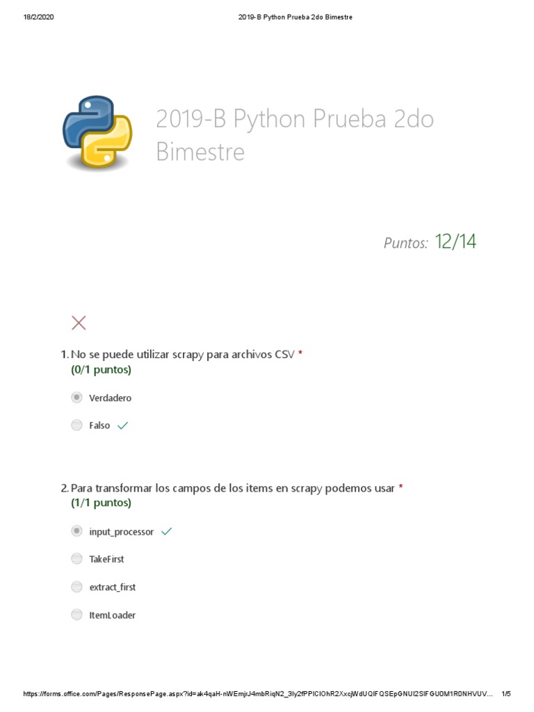 2019-B Python Prueba 2do Bimestre | PDF | Ciencias de la Computación | Desarrollo web