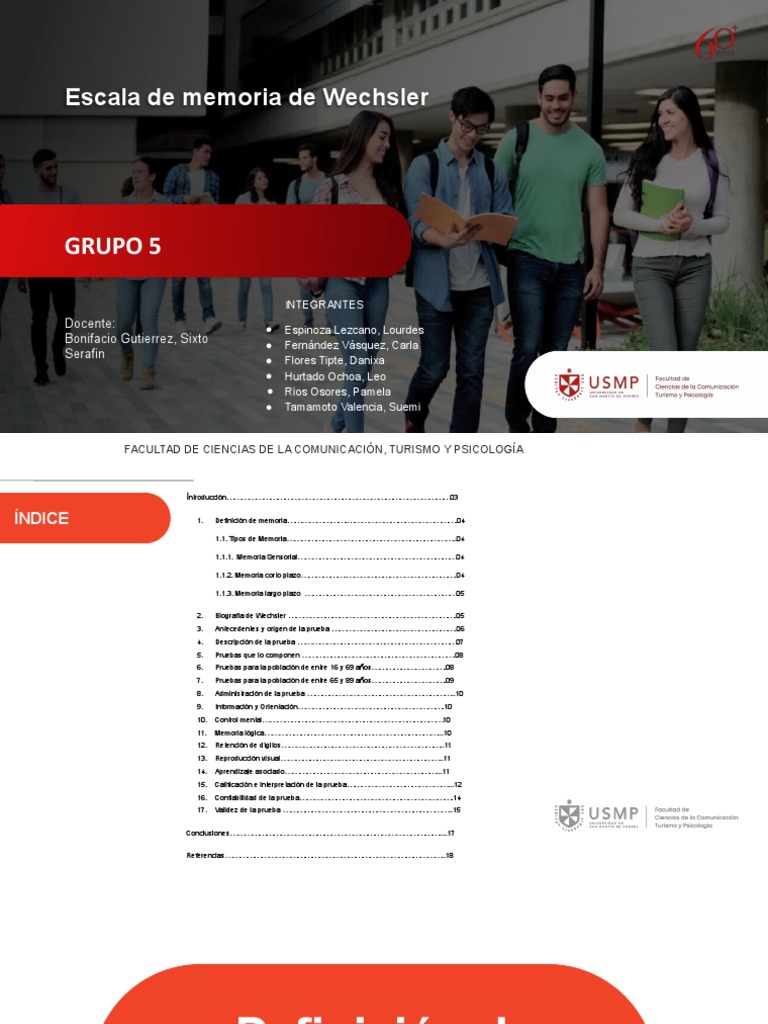 Escala de Memoria de Wechsler (09N04) Grupo 5 | PDF | Validez ...