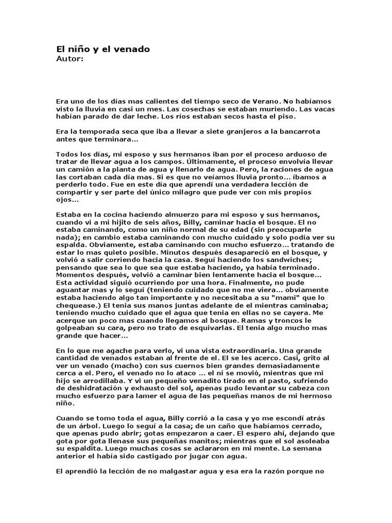 El Niño y El Venado | PDF