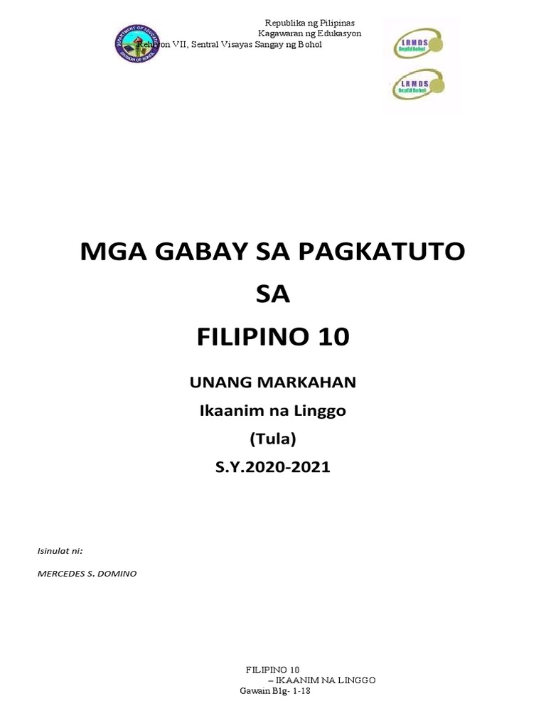 Fil10 - Q1 LAS Wk6 | PDF