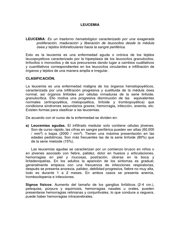 Guía Completa sobre la Leucemia | PDF | Leucemia | Leucocito