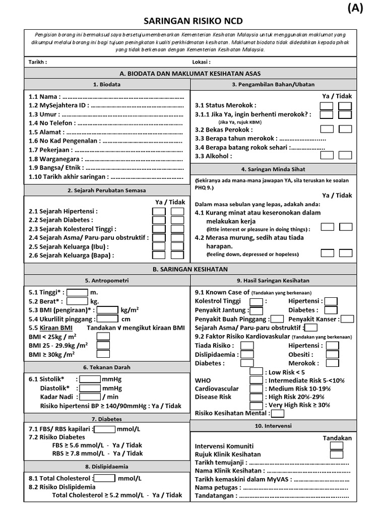 Saringan Risiko NCD | PDF