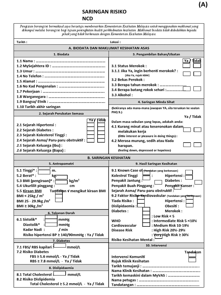 Saringan Risiko NCD | PDF