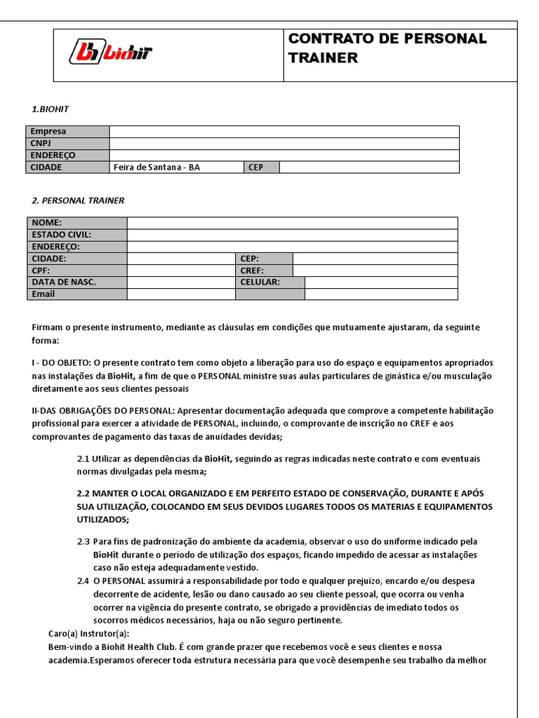 Contrato Personal | PDF