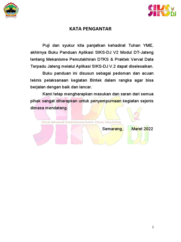 Panduan Aplikasi SIKS-DJ V2 Jateng | PDF