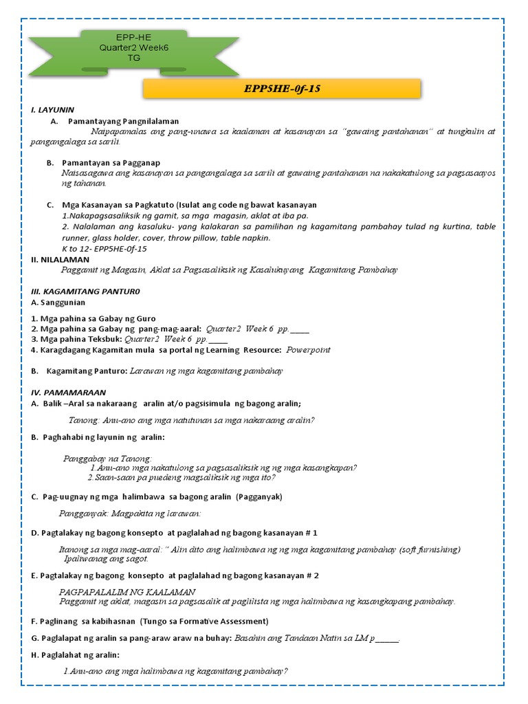 Grade 5 Ppt Epp He Q2 W6 Pdf