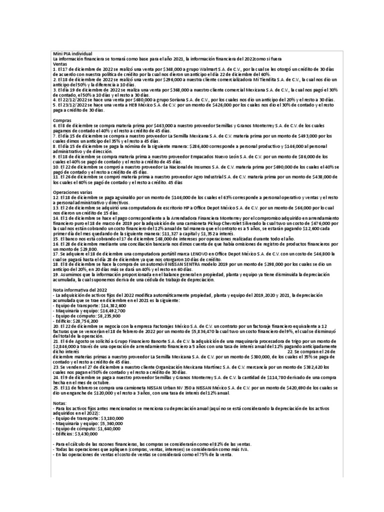 Mini Pia 2022 Pdf Economias