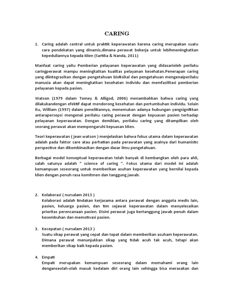 HUBUNGAN INTERPERSONAL YANG MENUNJUKAN PERILAKU CARING | PDF