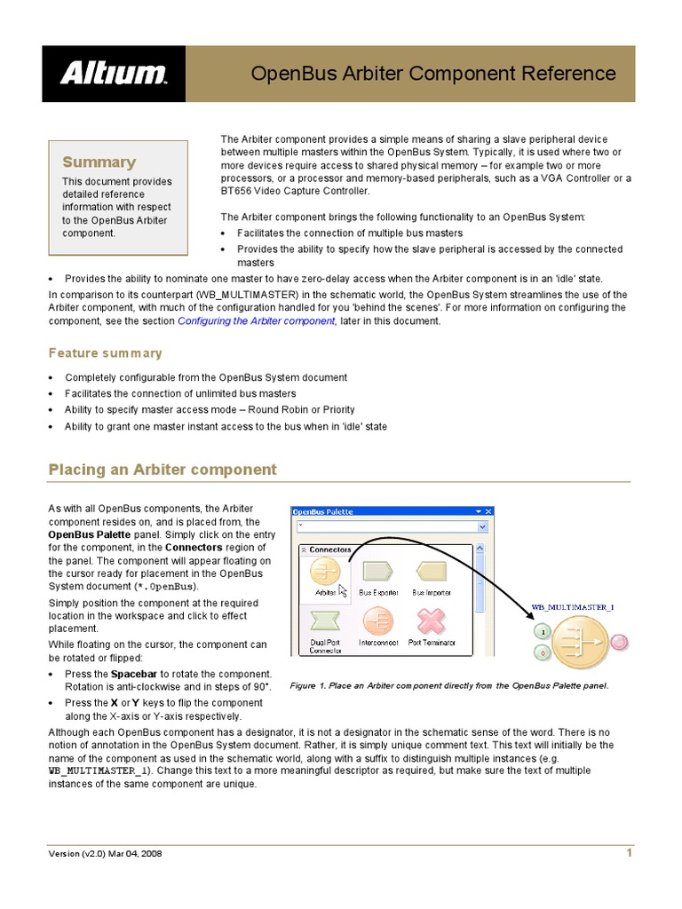 TR0171 OpenBus Arbiter Component Reference | PDF | Central Processing Unit | Computer Memory