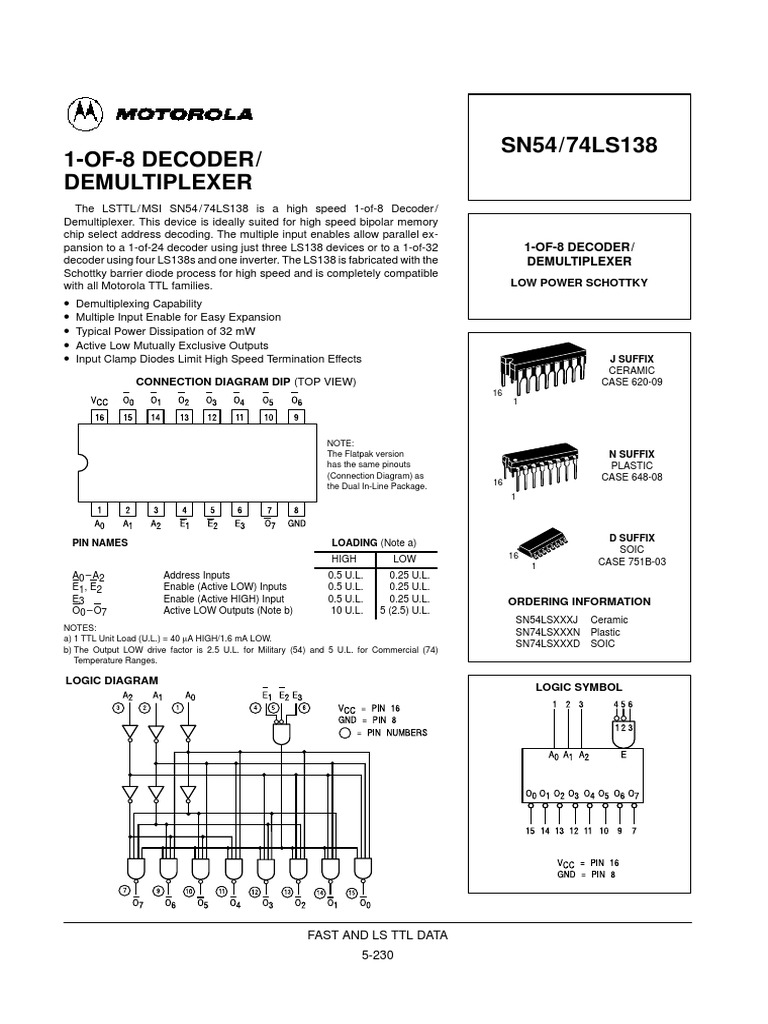 74LS138 Ed | PDF | Electrical Components | Electronics