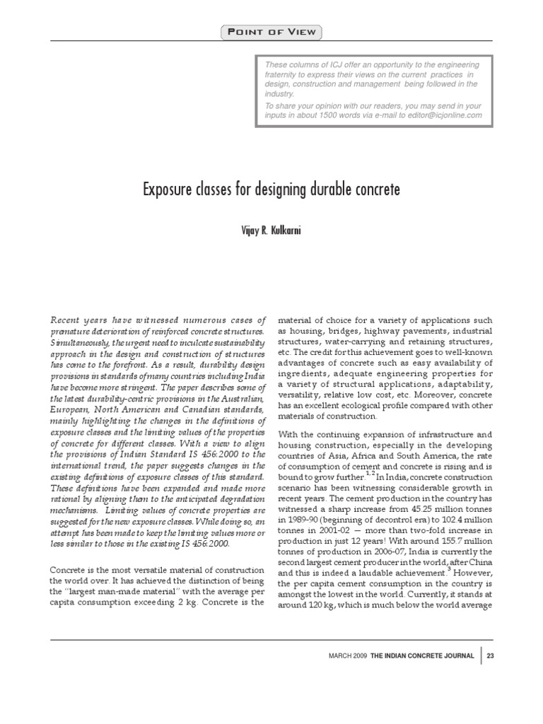 Exposure Classes | Concrete | Cement