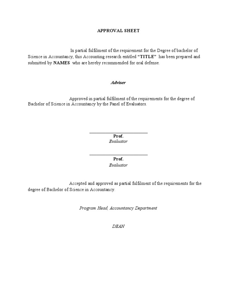 Approval Sheet for Accountancy Research | PDF