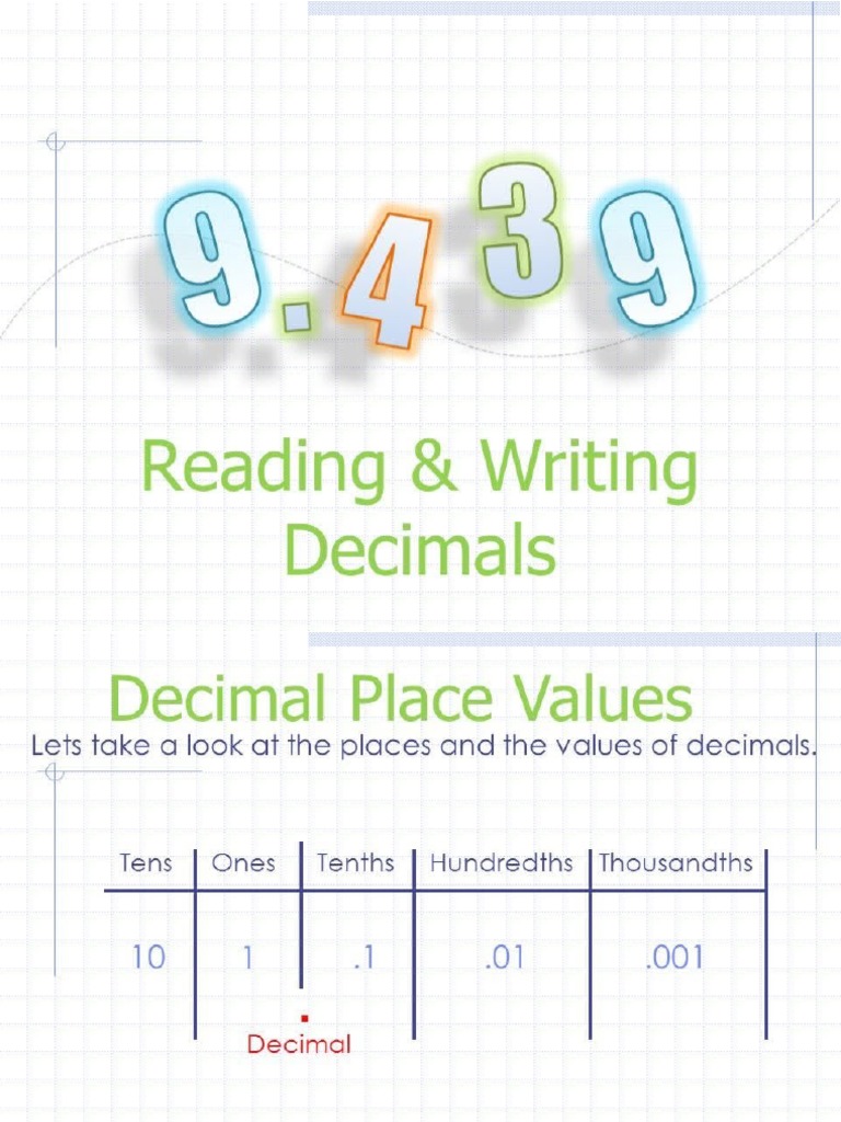 How To Read Decimals | PDF