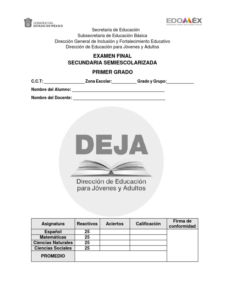 Examen Primer Grado Secundaria | PDF | Américas | Astronomía