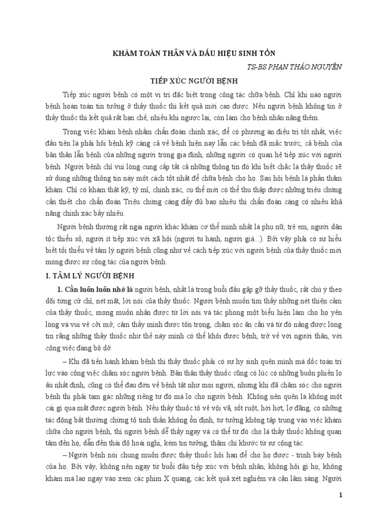 Khám Toàn Thân Và Sinh T N | PDF