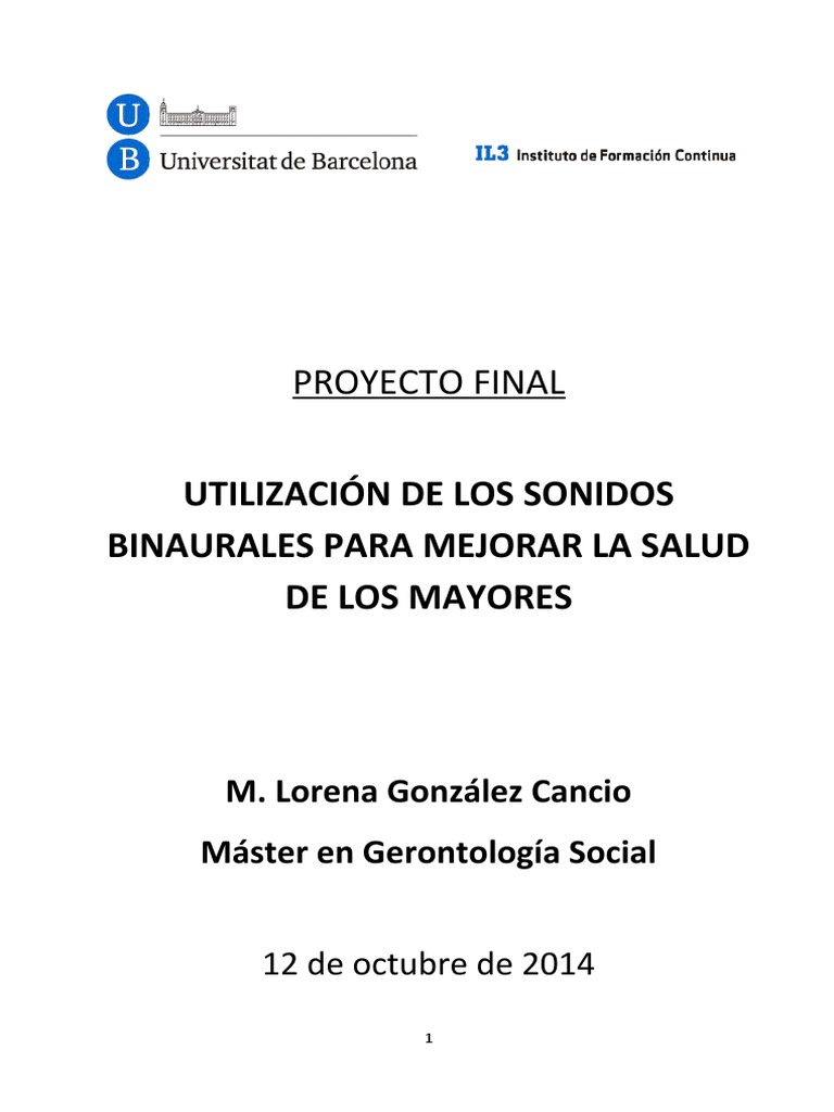 Proyecto Final. Lorena Gonzalez Cancio | PDF | Depresión (estado de ánimo) | Cerebro