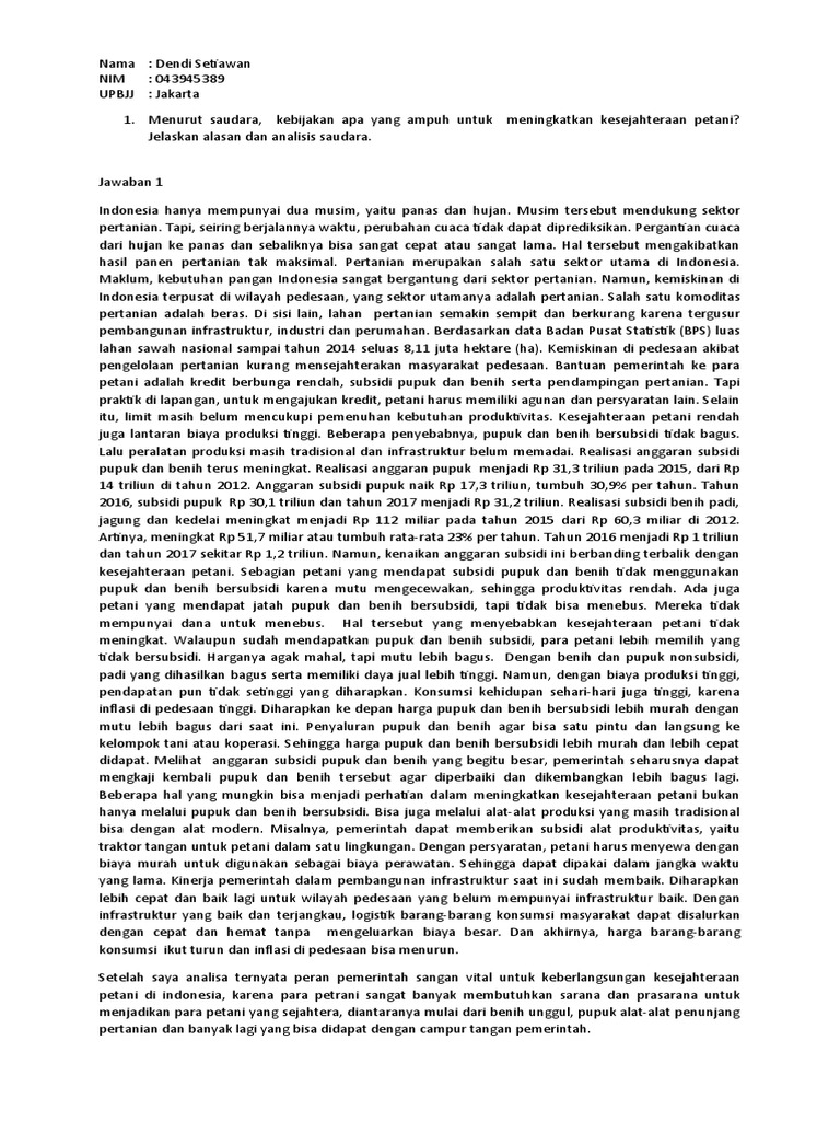 Jawaban Diskusi 2 Perekonomian Indonesia | PDF