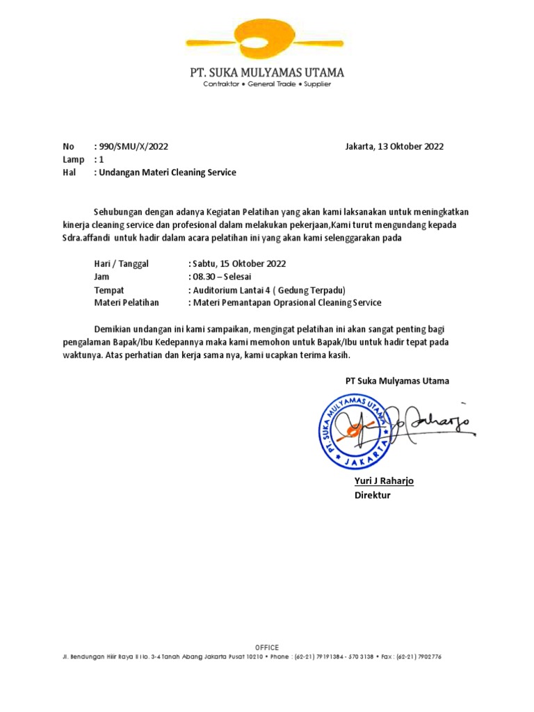 Surat Undangan Pelatihan | PDF