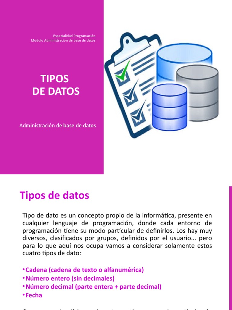 5 ABD PPTX Tipos de Datos | PDF | Mi sql | Cadena (informática)