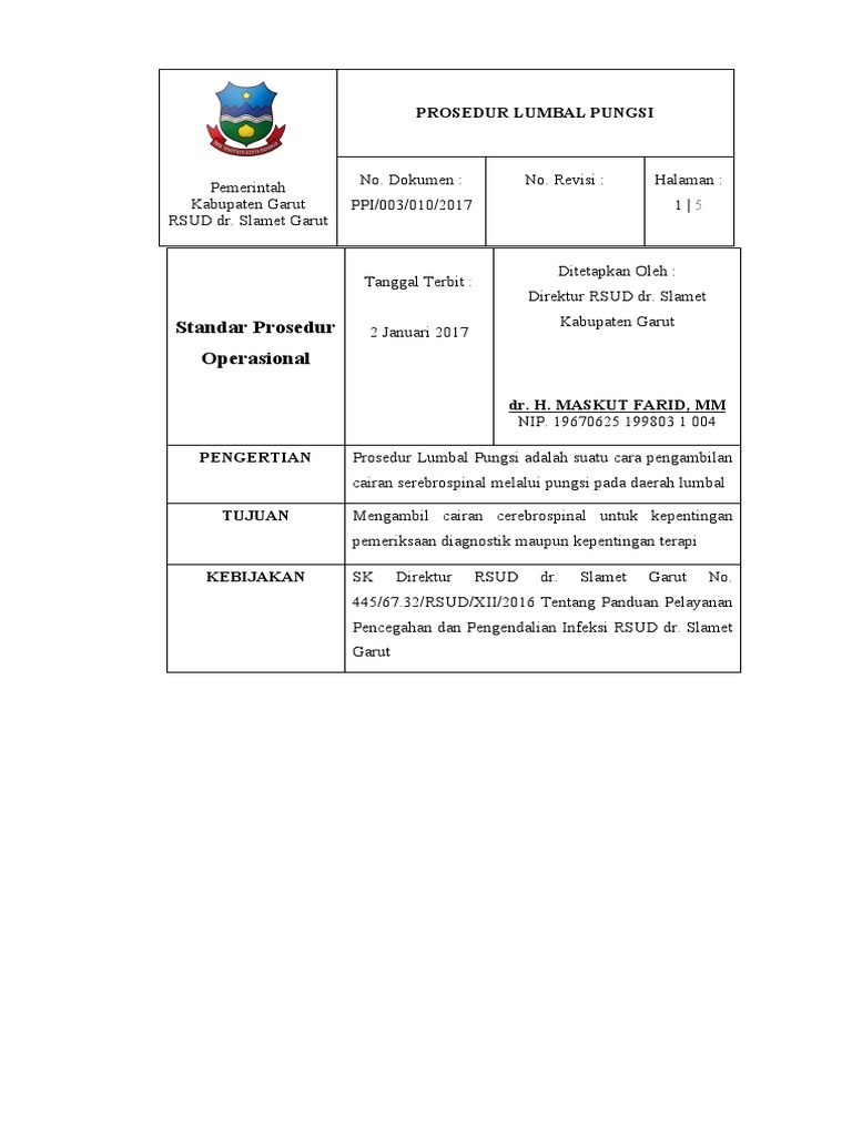 Sop Lumbal Pungsi | PDF
