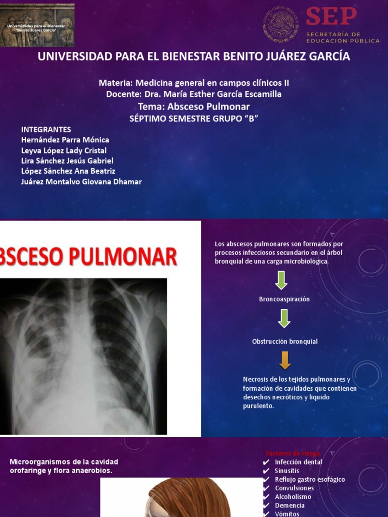 Absceso Pulmonar: Causas y Tratamiento | PDF | Mycobacterium | Tos