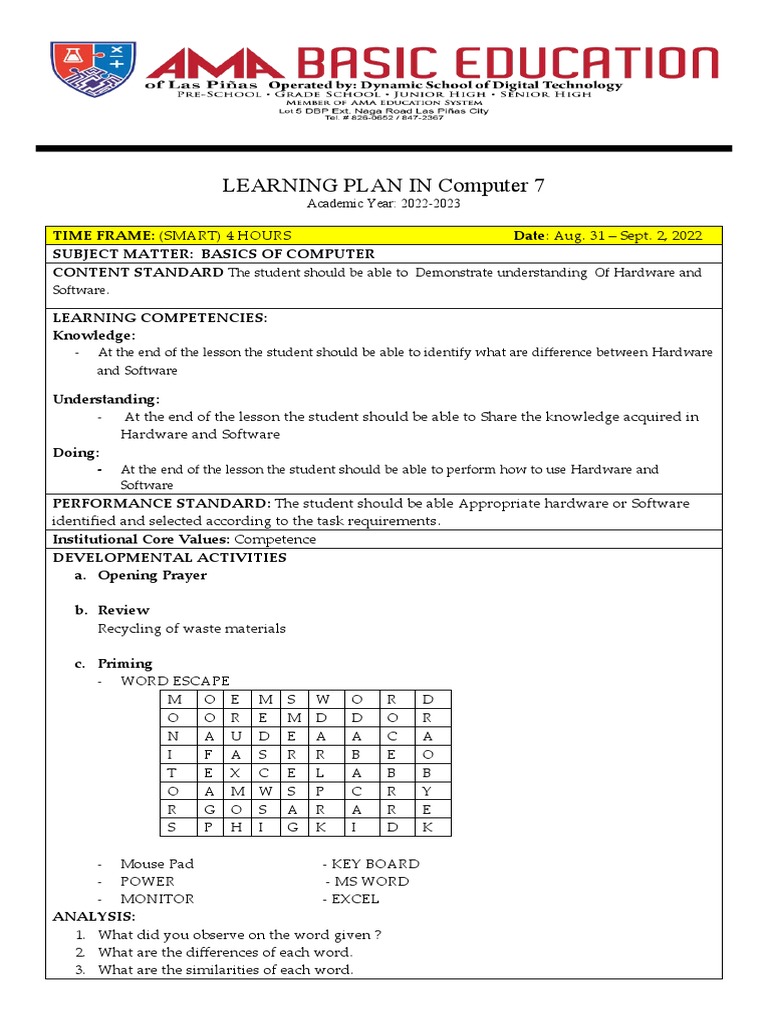 Learning Computer 7 | PDF | Computer Hardware | Software