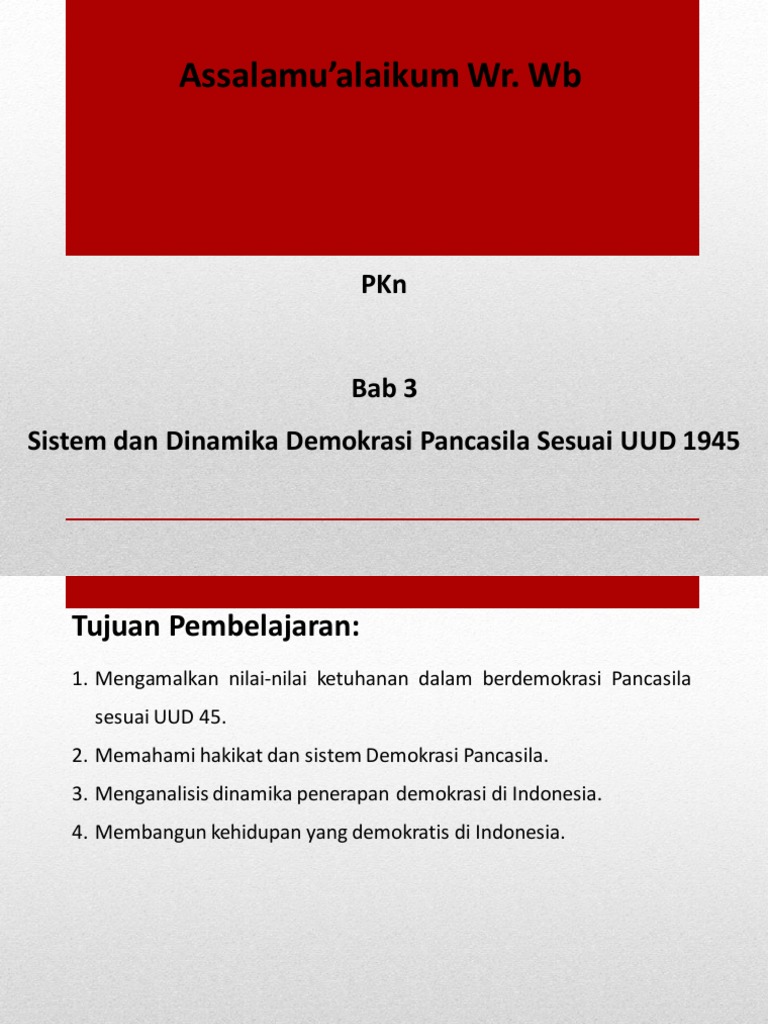 BAB 3 Sistem Dan Dinamika Demokrasi Pancasila Sesuai UUD 1945 | PDF | Sains & Matematika