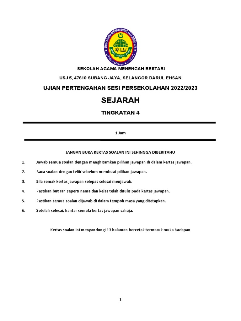 Draf k1 Sej t4 | PDF