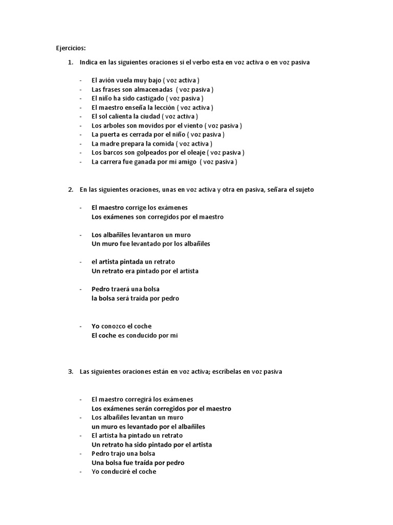 Actividad 2 Voz Pasiva y Activa Letra 3 | PDF | Sintaxis | Gramática