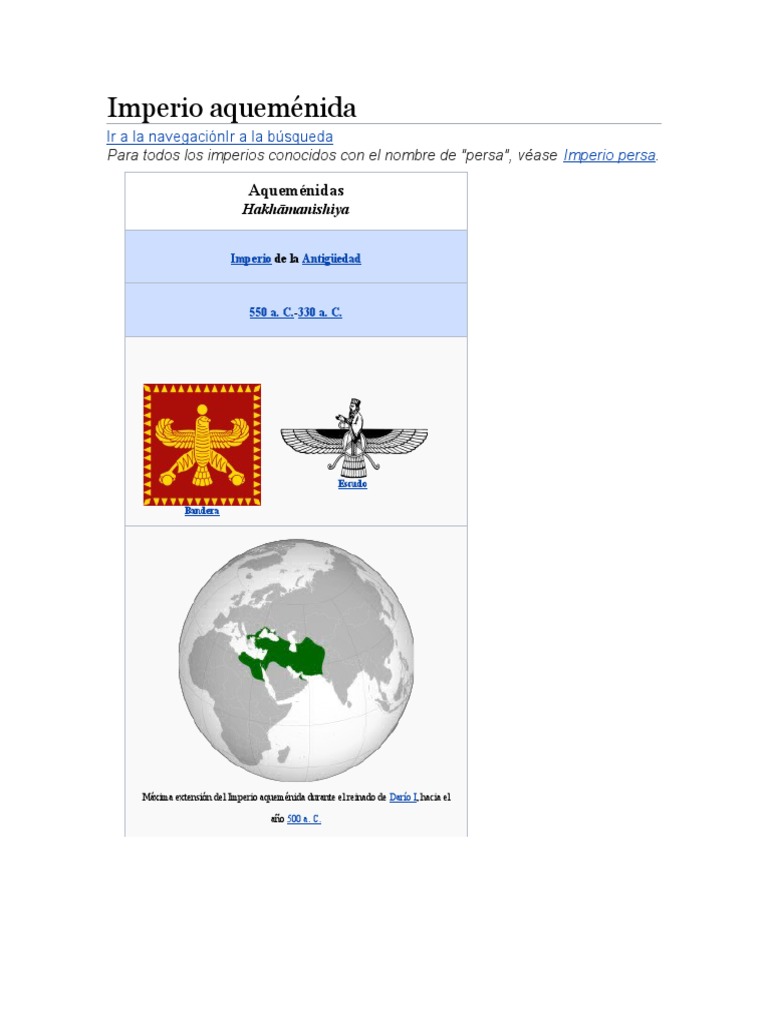 Resumen Imperio Aqueménida | PDF | Imperio aqueménida | Persia antigua