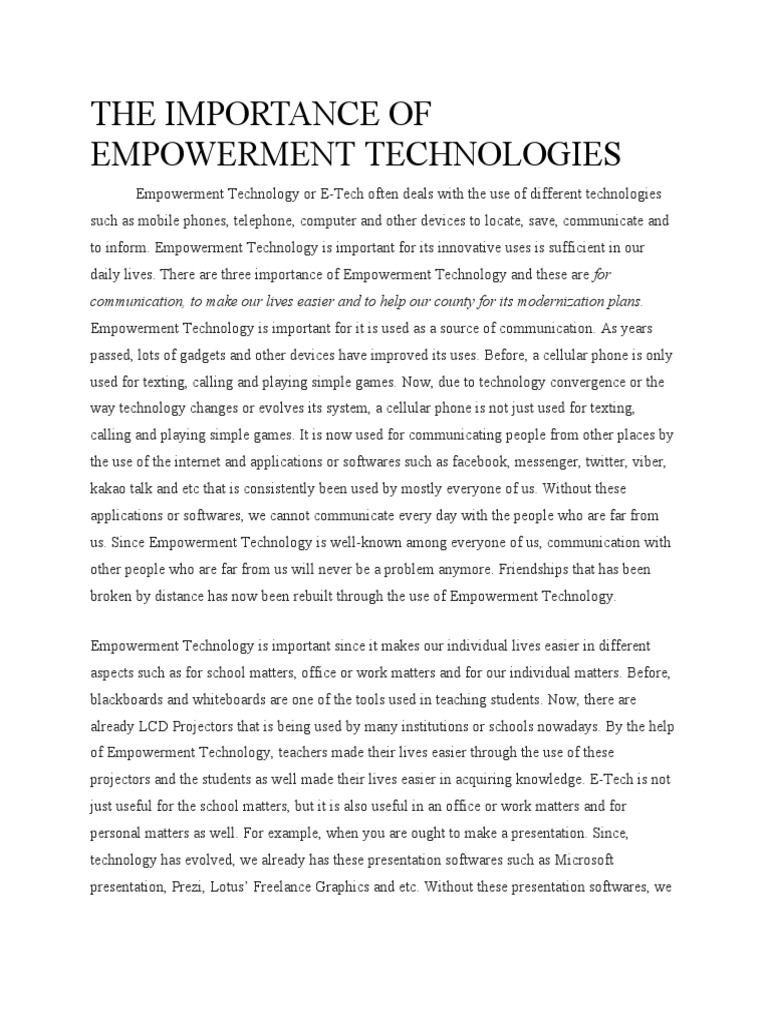 The Importance of Empowerment | PDF | Image Editing | World Wide Web
