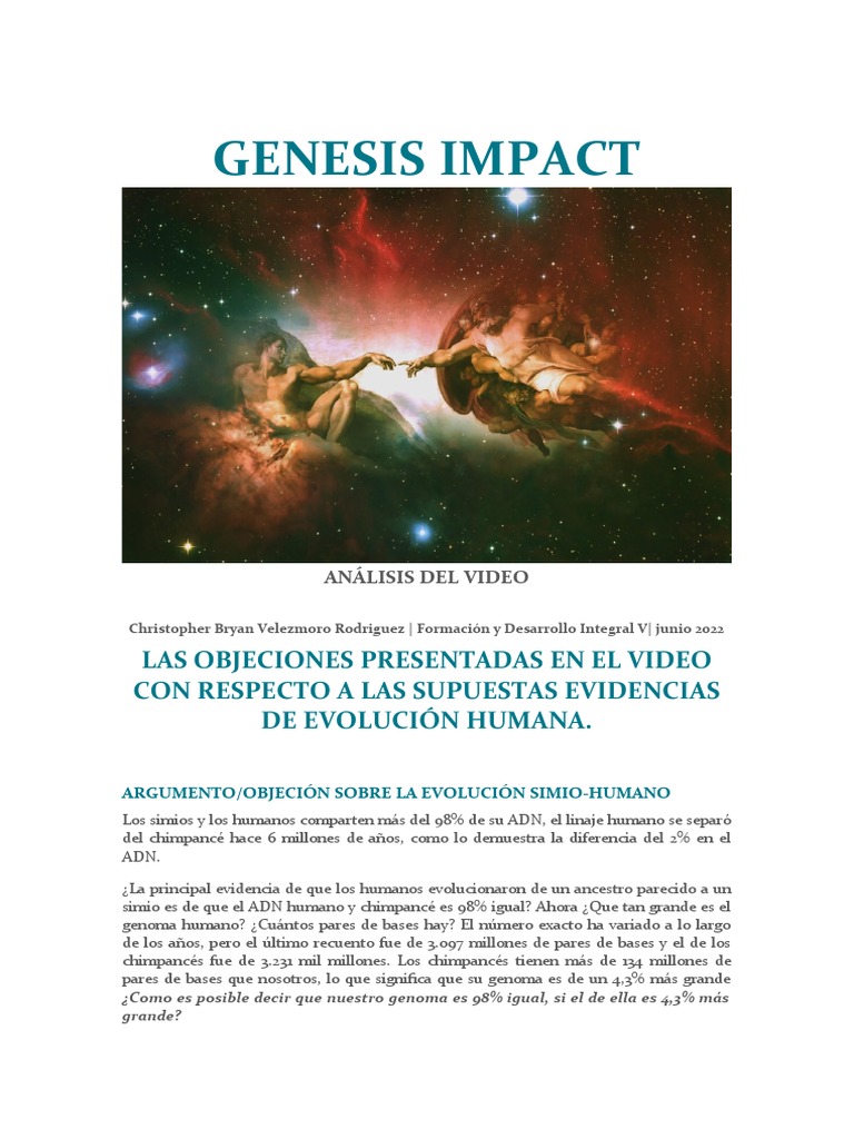 Genesis Impact | PDF | Evolución | Homo