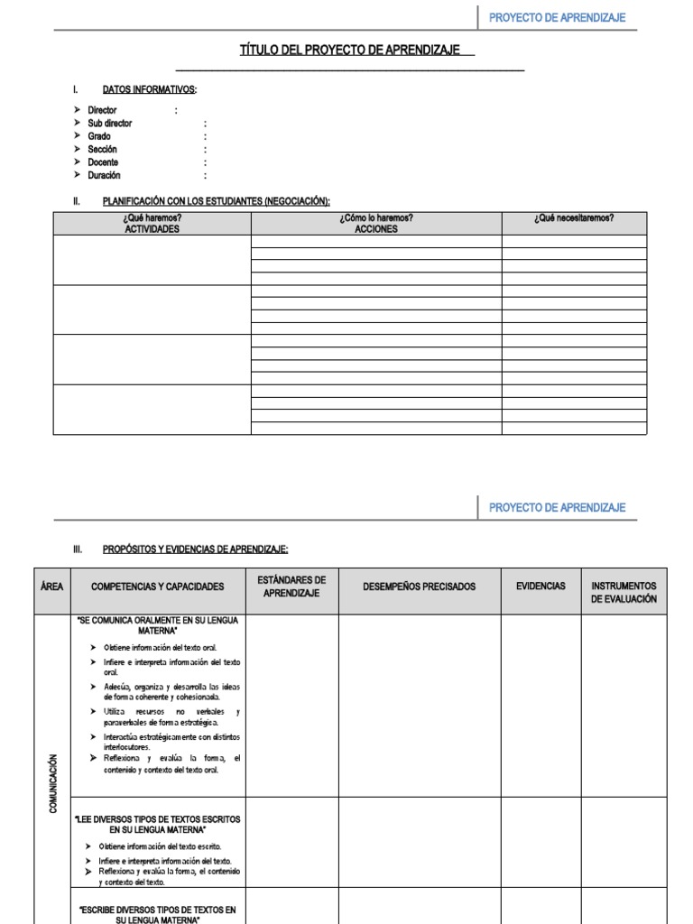 Esquema de Proyecto de Aprendizaje Primaria 2020 | PDF | Aprendizaje | Estadísticas