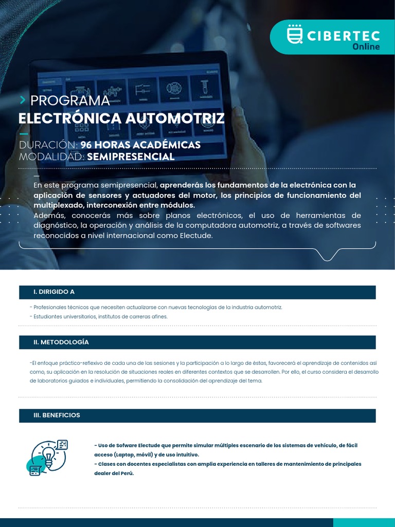 Programa Electronica Automotriz Semipresencial | PDF | Electrónica ...