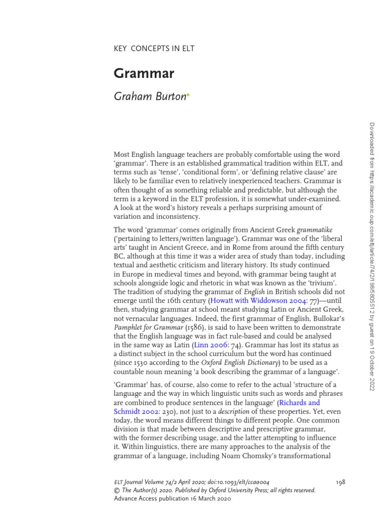 Grammar Graham Burton | PDF | Grammar | English Language