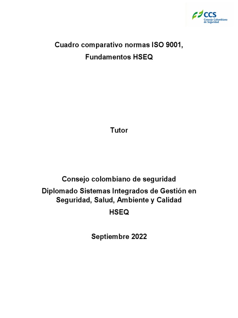 Tarea Modulo 1 - FUNDAMENTOS - HSEQ | PDF