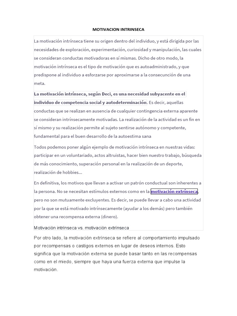 Motivacion Intrinseca 2.0 | PDF | Motivación | Motivacional