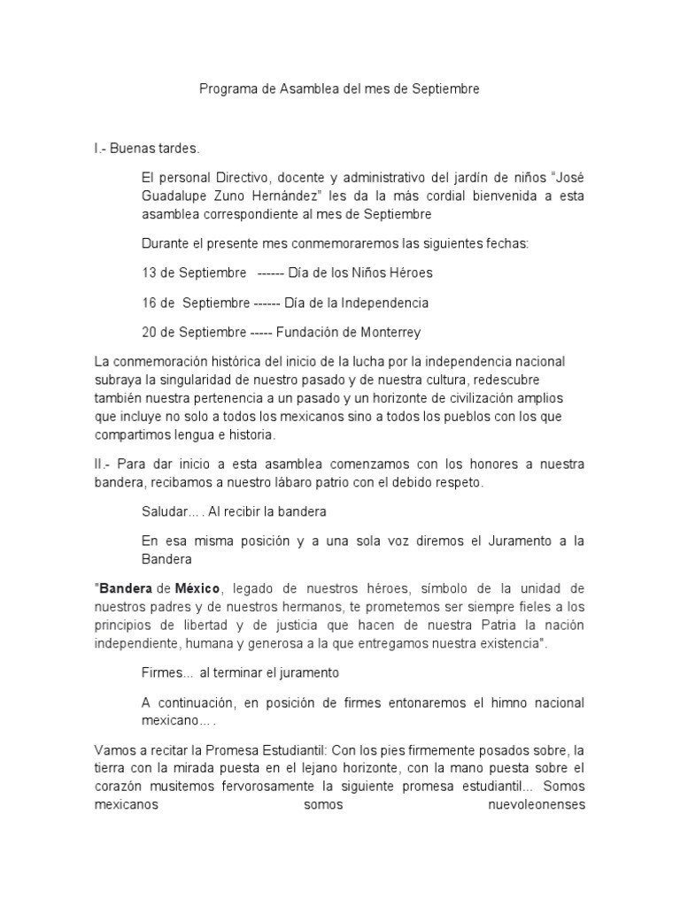 Programa de Asamblea - SEPTIEMBRE | PDF | México