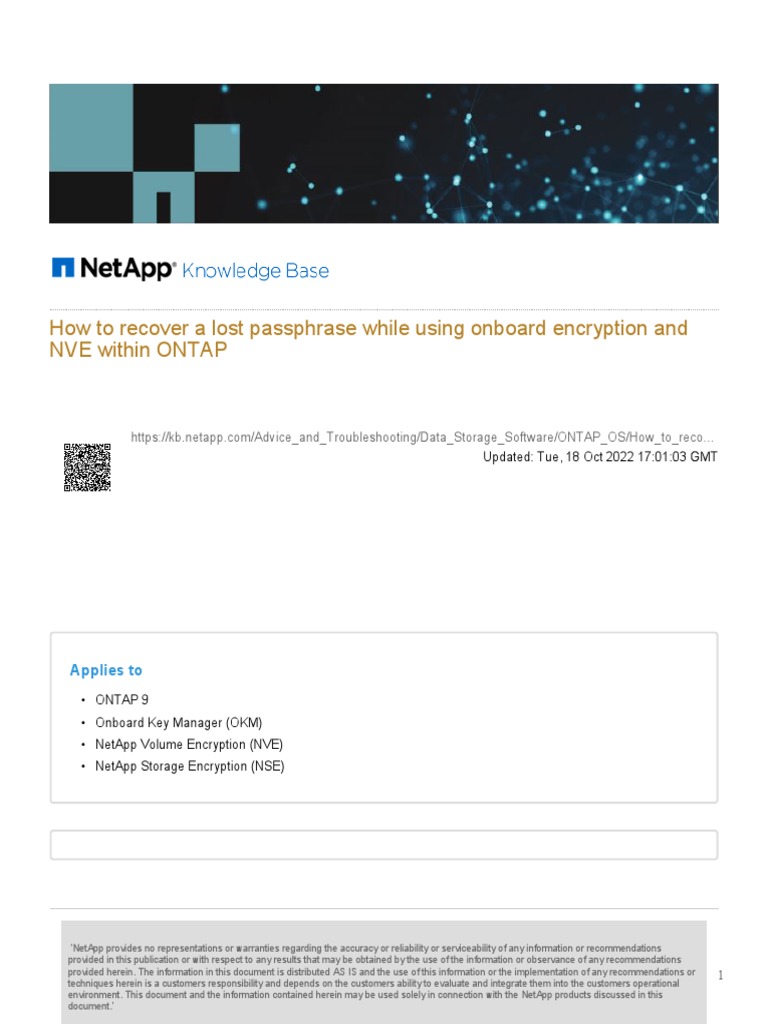 How To Recover A Lost Passphrase While Using Onboard Encryption and NVE ...