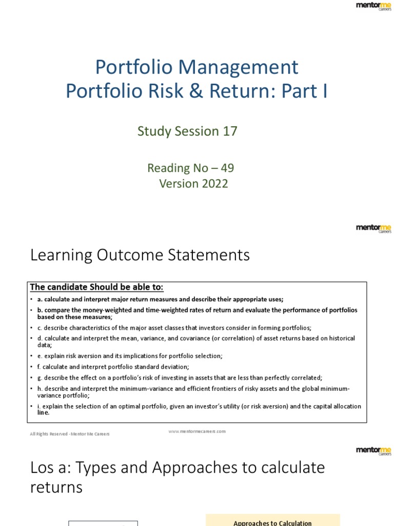 Portfolio Risk & Return Analysis | PDF | Modern Portfolio Theory ...