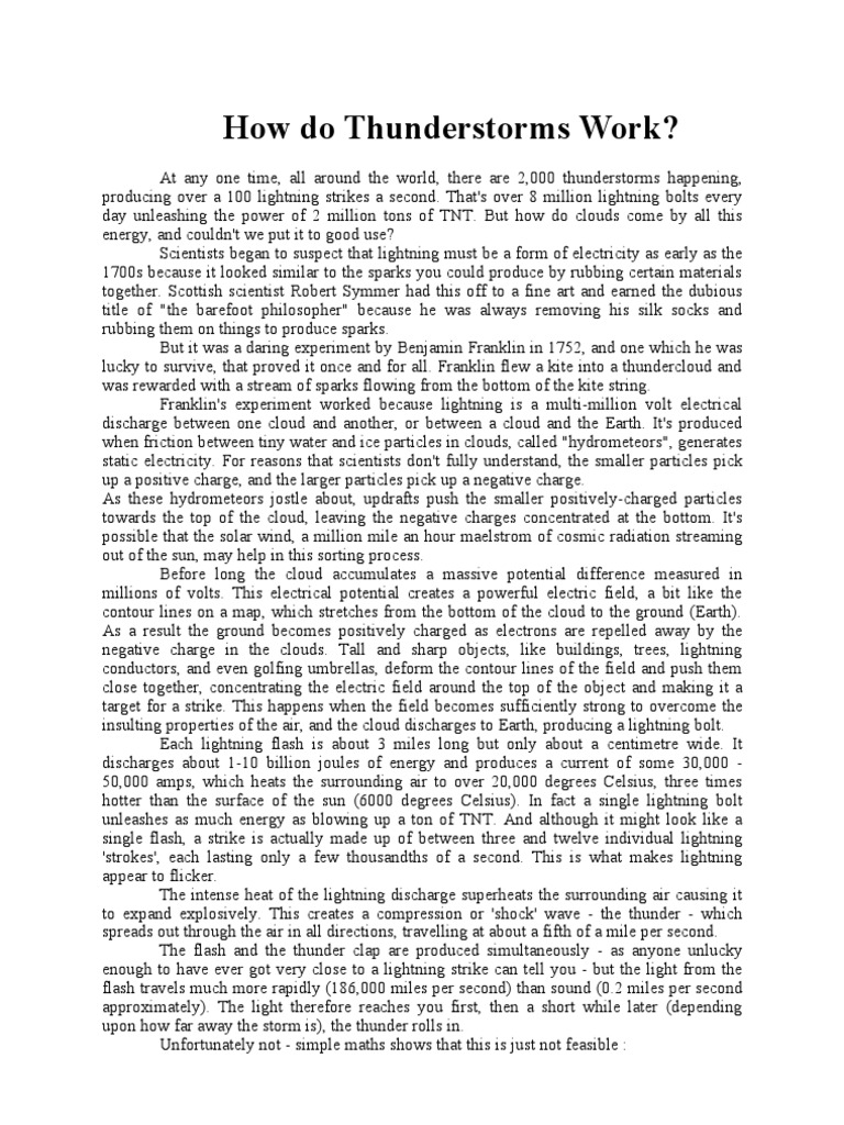 How Do Thunderstorms Work | PDF | Science & Mathematics