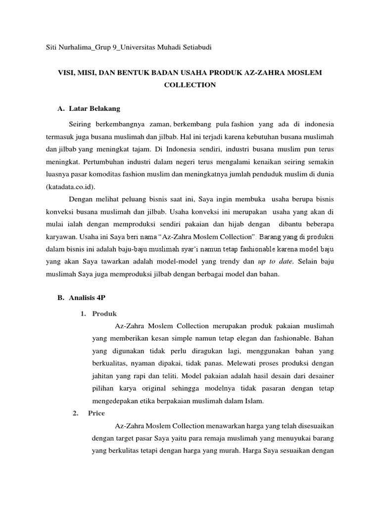 Tugas 1 Kewirausahaan Dan Rencabna Bisnis - Siti Nurhalima - Universitas Muhadi Setiabudi | PDF