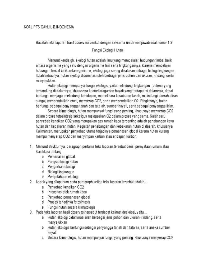 Soal Pts Ganjil B. Indonesia X | PDF | Kajian Bahasa Asing