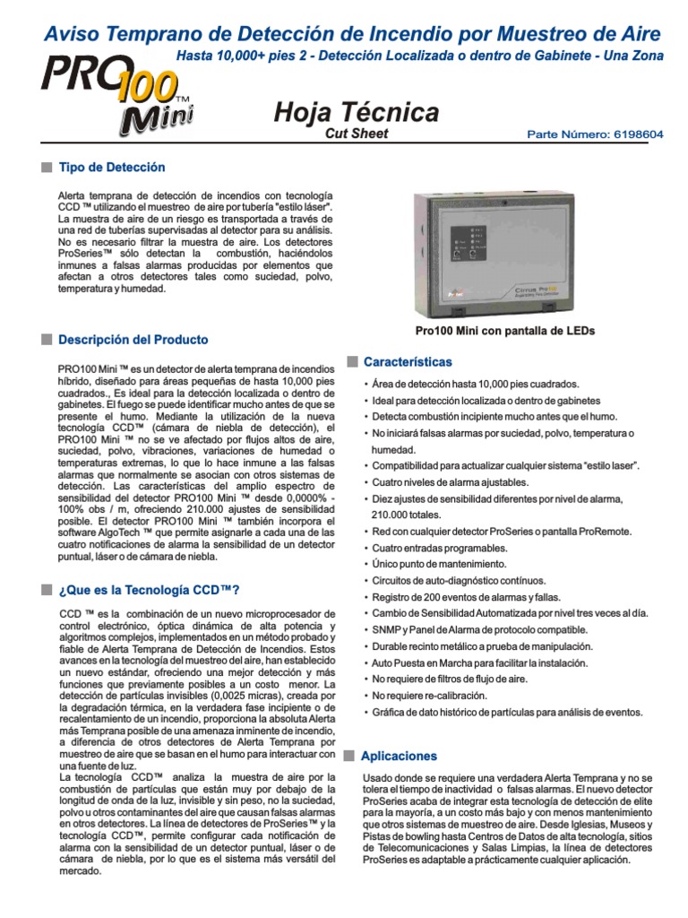 PRO100 Hoja Técnica | PDF | Dispositivo de carga acoplada | Software