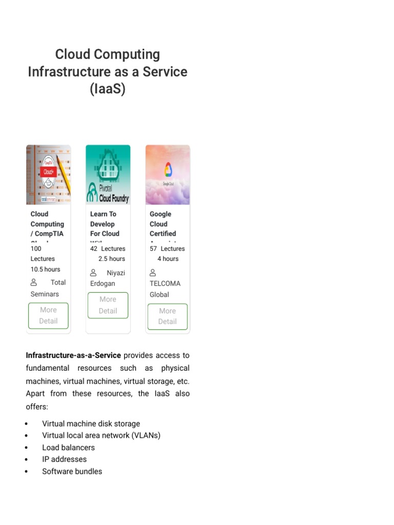 Cloud Computing Infrastructure As A Service (IaaS) | PDF | Cloud ...