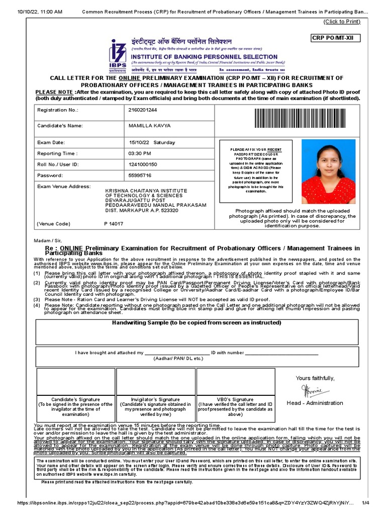 Common Recruitment Process (CRP) For Recruitment of Probationary ...