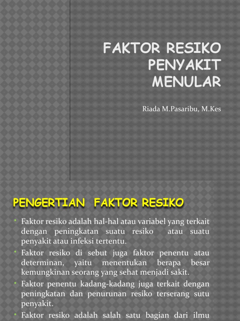 Faktor Resiko Penyakit Menular | PDF