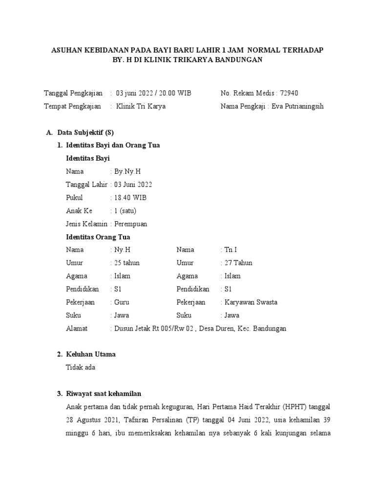 Askeb BBL SOAP 1 | PDF | Kesehatan Holistik